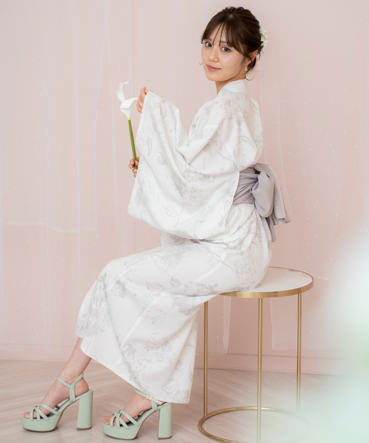 ニュアンスフラワー浴衣SET(F ホワイト): WILLSELECTION｜公式オンラインショップ｜バーンデストローズ