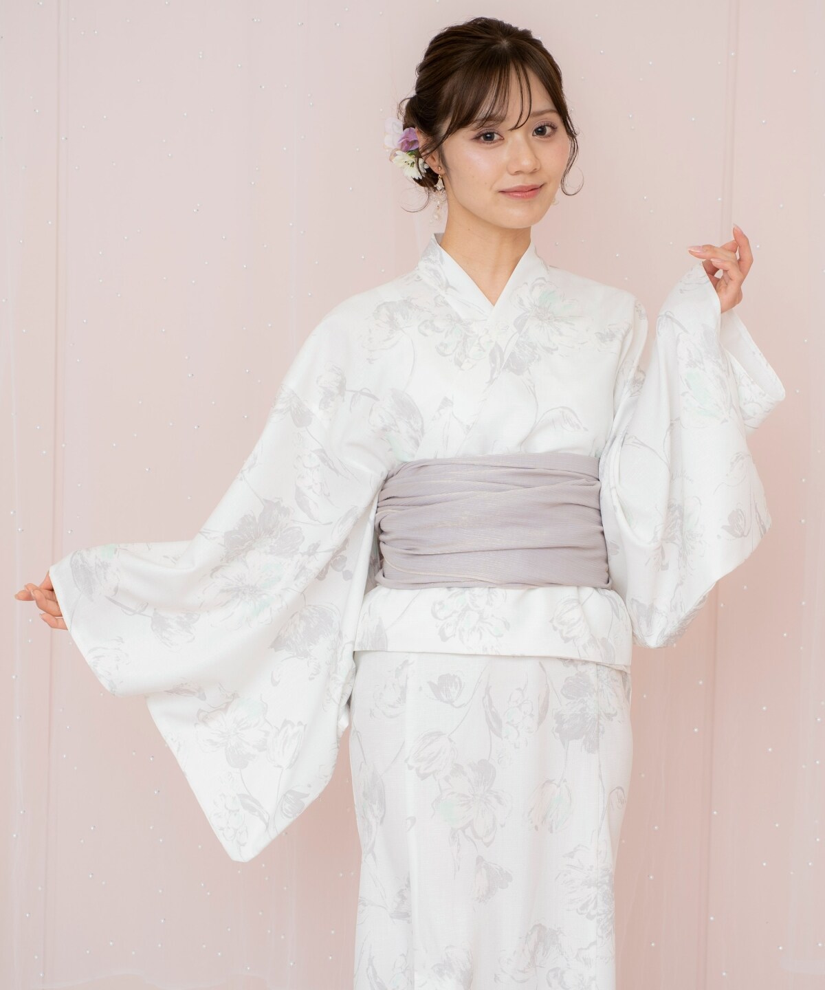 ニュアンスフラワー浴衣SET(F ホワイト): WILLSELECTION｜公式オンラインショップ｜バーンデストローズ