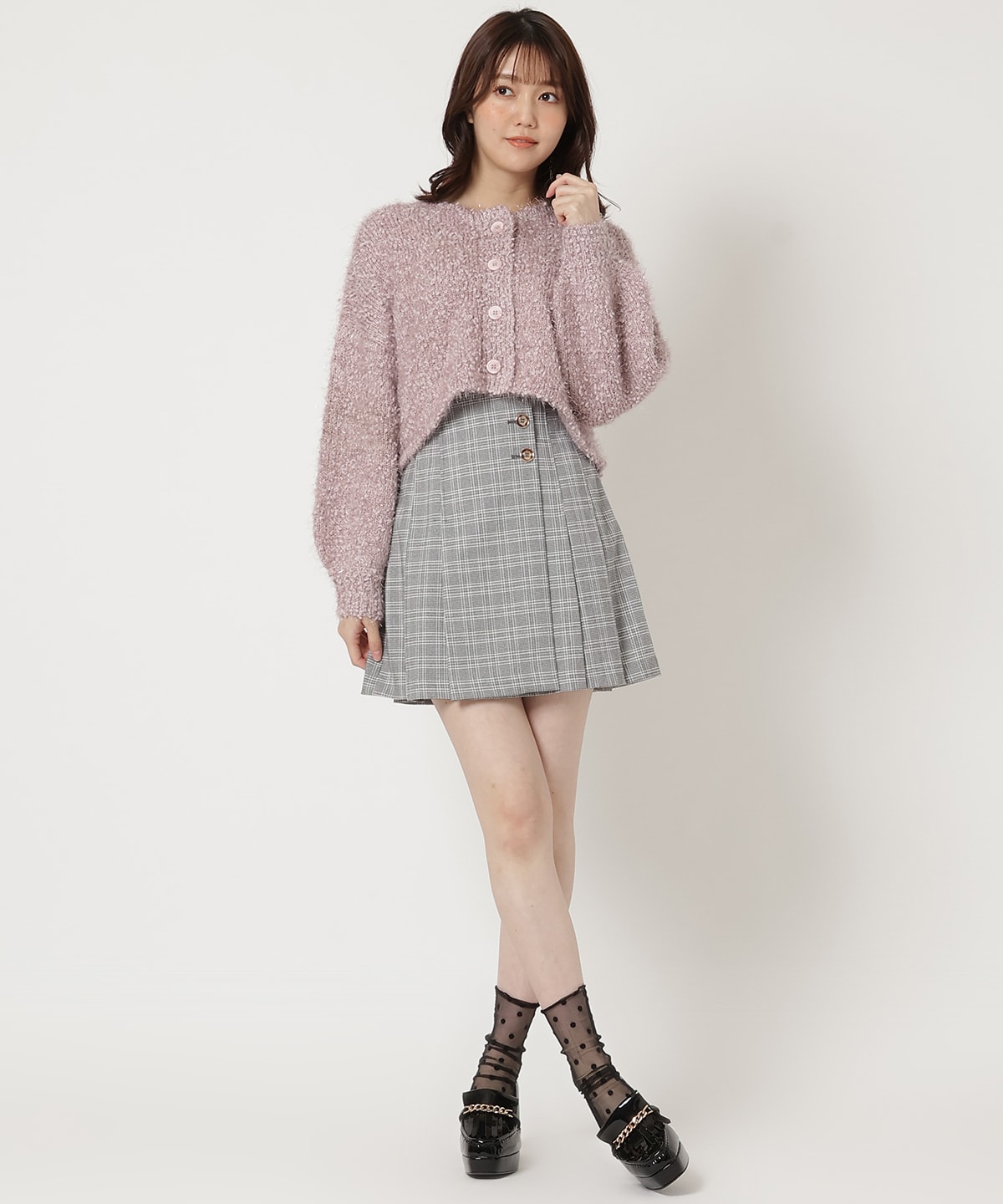 ハイウエストプリーツミニスカート(S ホワイトチェック): REDYAZEL｜公式オンラインショップ｜バーンデストローズ