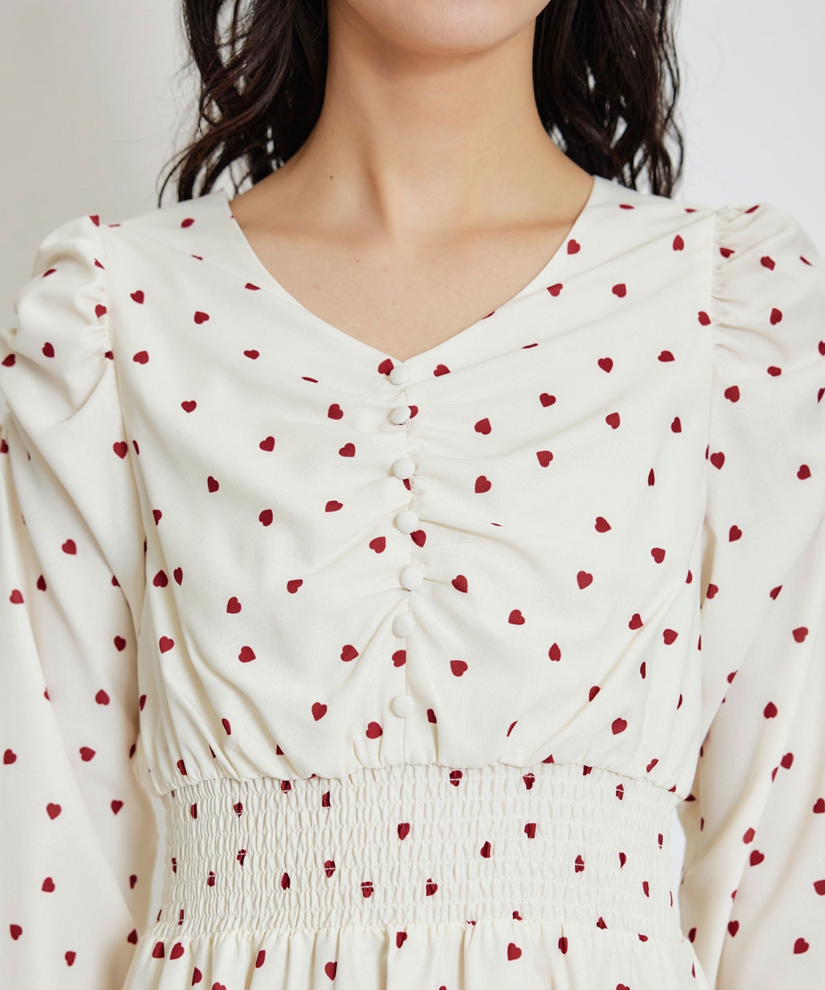 Love Me Heart ギャザーリボンロングフレアワンピース(F ホワイト): REDYAZEL｜公式オンラインショップ｜バーンデストローズ