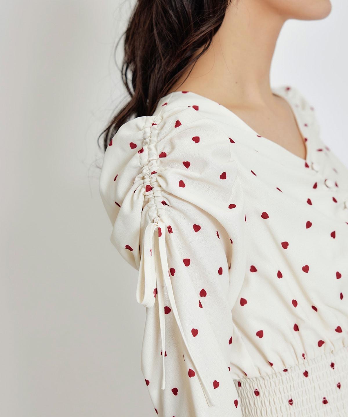 Love Me Heart ギャザーリボンロングフレアワンピース(F ホワイト): REDYAZEL｜公式オンラインショップ｜バーンデストローズ