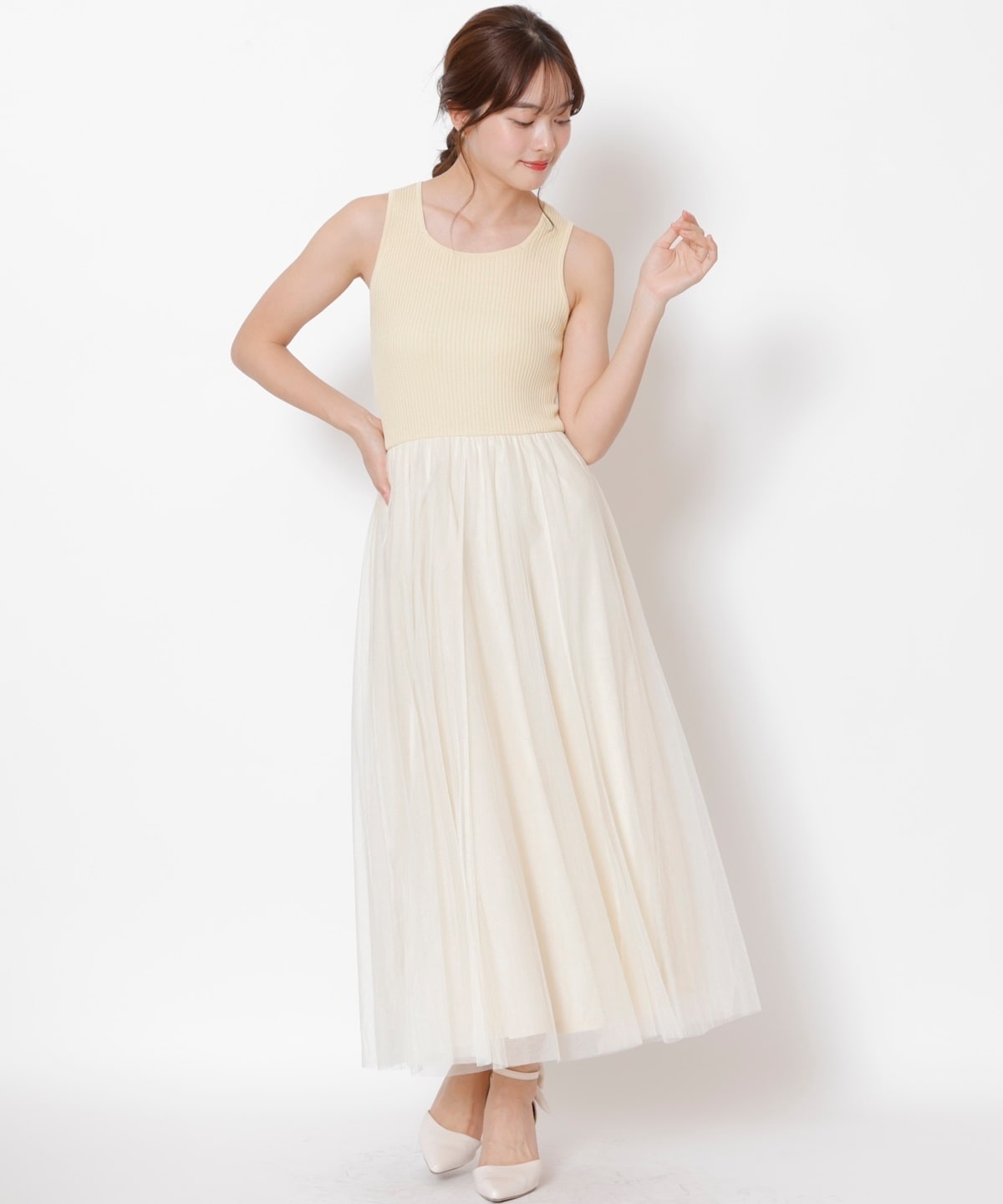 五分袖シャイニーシアーチュールアンサンブルワンピース(F ピンク): Swingle｜公式オンラインショップ｜バーンデストローズ