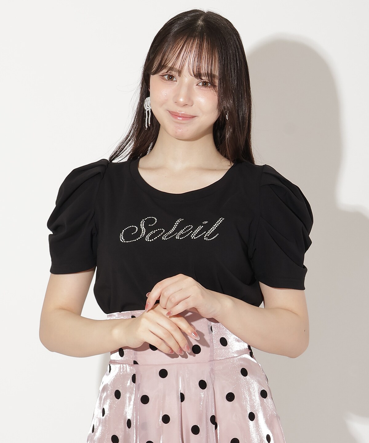 タックスリーブラインストーンロゴTシャツ(F ホワイト): WILLSELECTION｜公式オンラインショップ｜バーンデストローズ