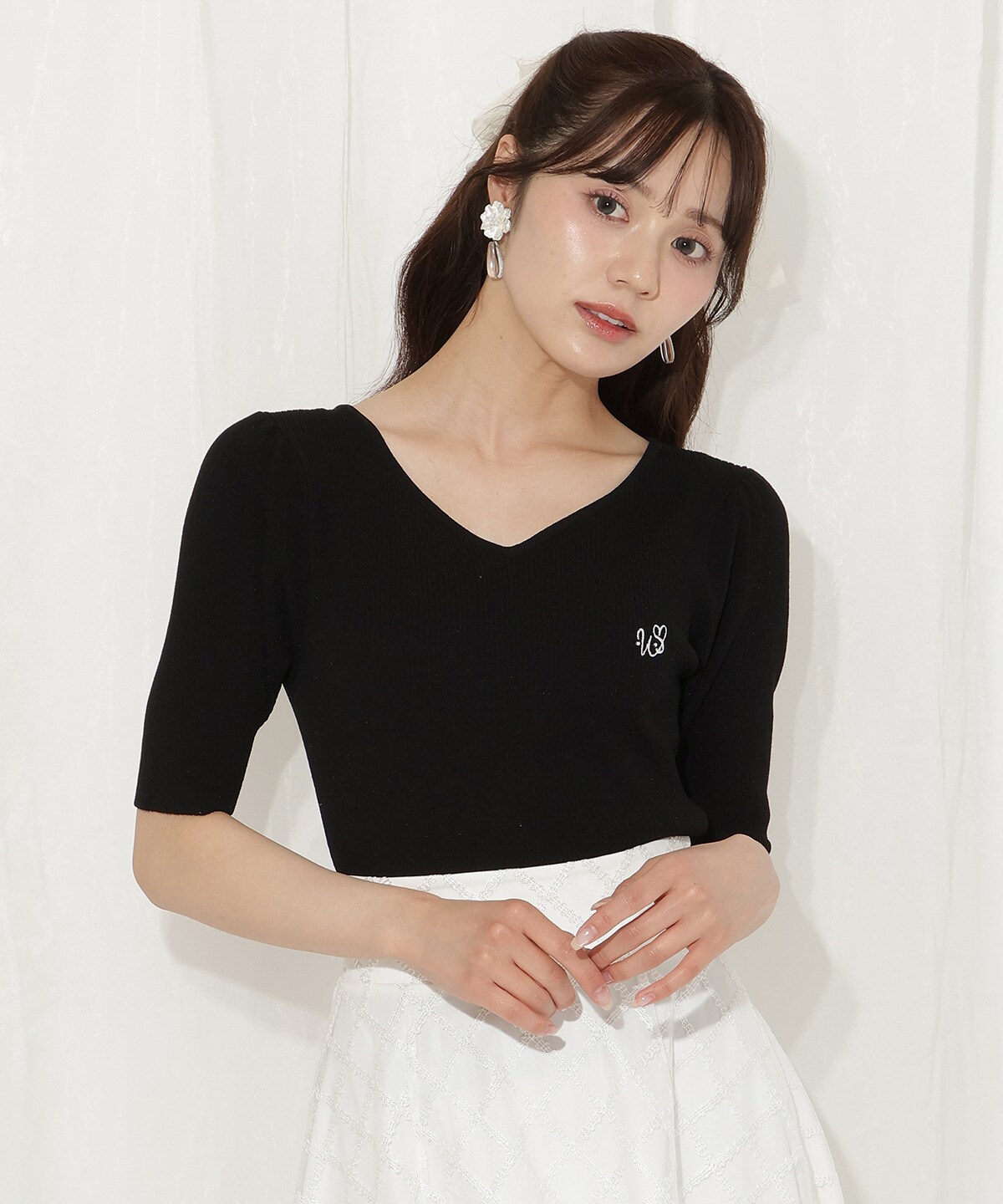 ハートネックニットプルオーバー(F ホワイト): WILLSELECTION｜公式オンラインショップ｜バーンデストローズ