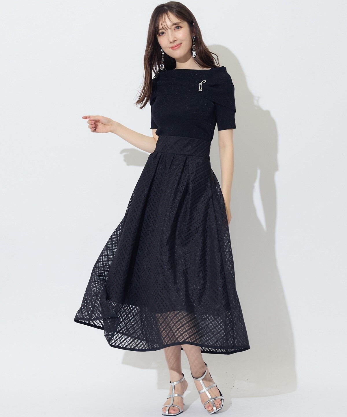 ブライトシアーチェックギャザーフレアスカート(F オフ): Swingle｜公式オンラインショップ｜バーンデストローズ