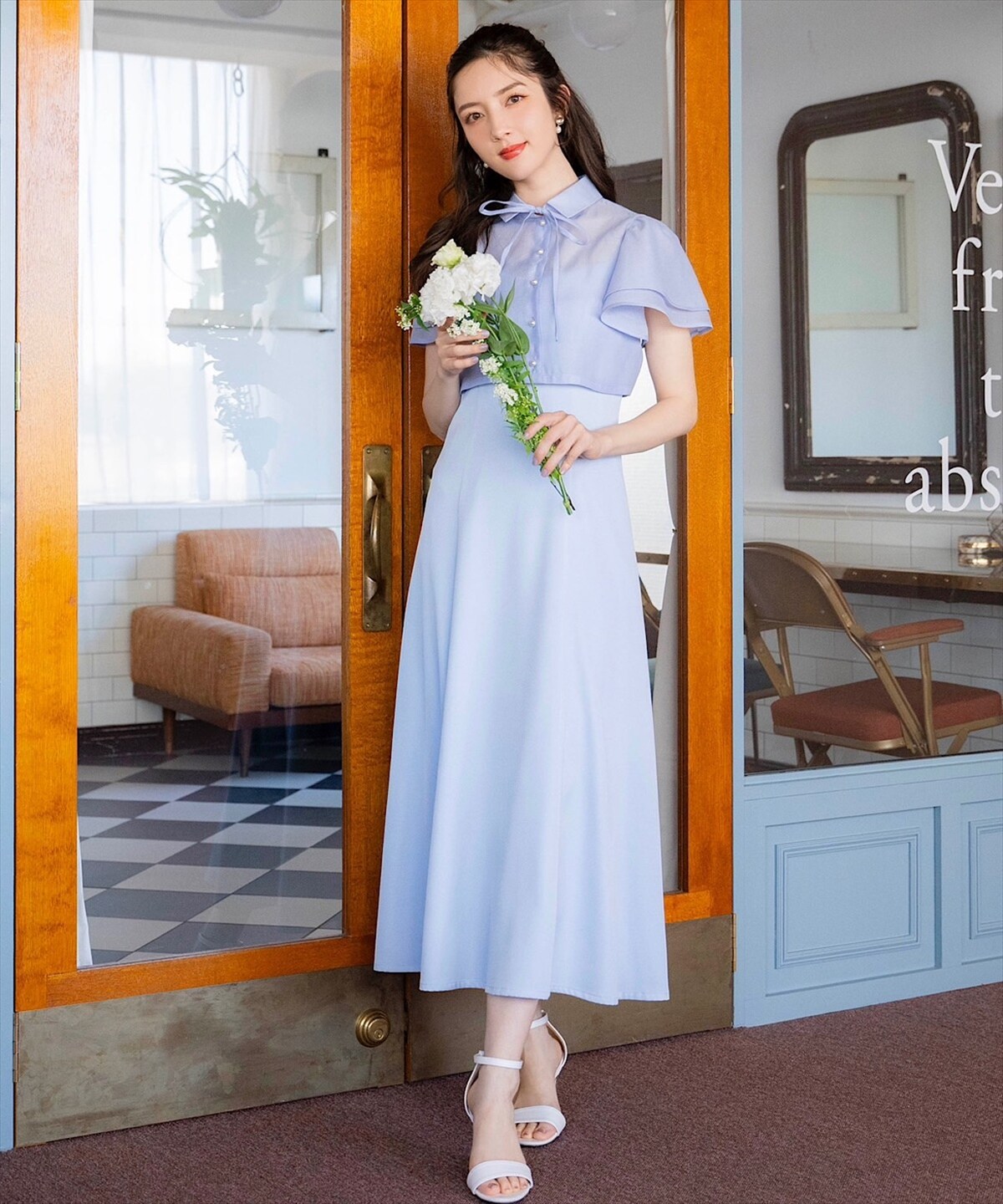 配色パイピング2WAYブラウスレイヤードワンピース(F エクリュ): Swingle｜公式オンラインショップ｜バーンデストローズ