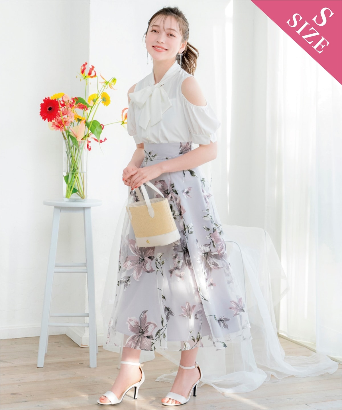 オパールフラワープリントスカート(S ホワイト): WILLSELECTION｜公式オンラインショップ｜バーンデストローズ